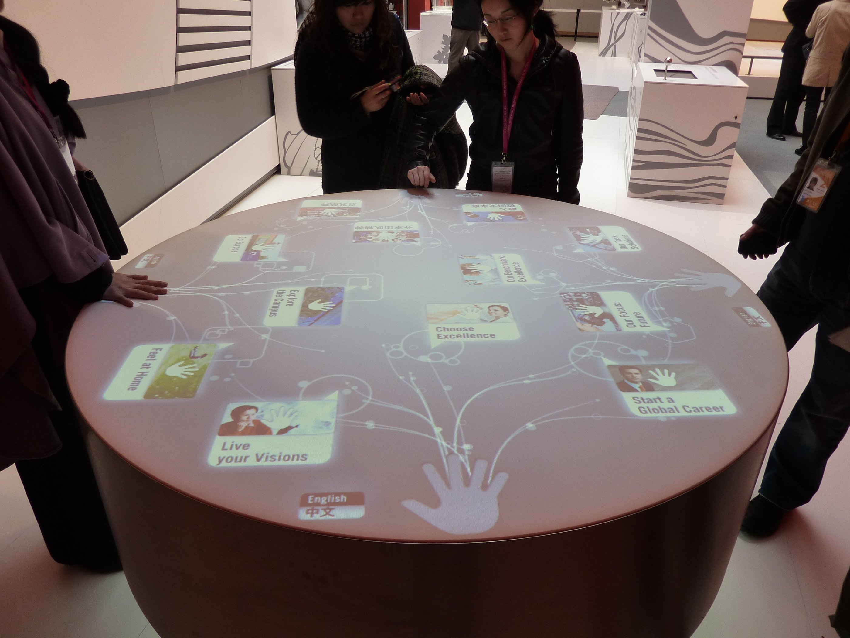 MESO – Jacobs University: collaborative exhibit table for world expo
